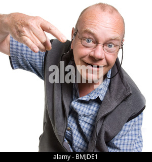 Expressive old man rapping isolated against white background Stock ...