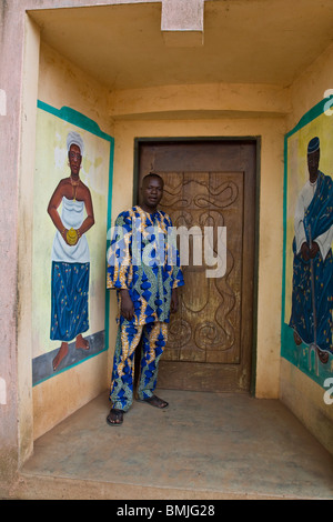 Entrance to vodun (voodoo) Python Temple, Ouidah, Benin Stock Photo ...
