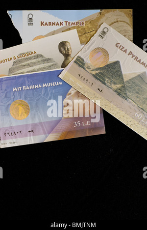 Egypt. Egyptian attraction tickets & typical gold & silver souvenir ...