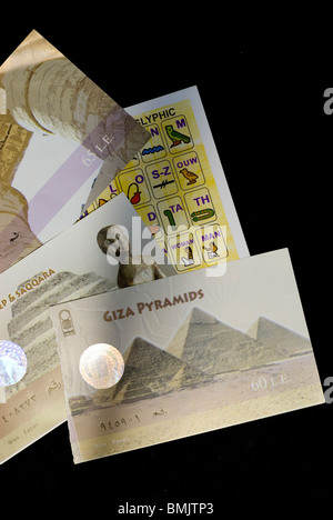Egypt. Egyptian attraction tickets & typical gold & silver souvenir ...