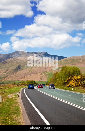 The A66 and Blencathra,The English Lake District, Cumbria, in June ...