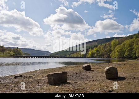 The Ladybower reservoir during the dry and drought weather in the ...