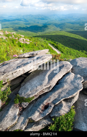 Beautiful Blue Ridge Parkway vista in springtime, North Carolina Stock ...