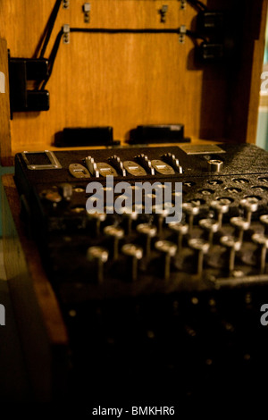 Enigma Machine. A German navy 4 wheel Enigma encryption machine. War ...