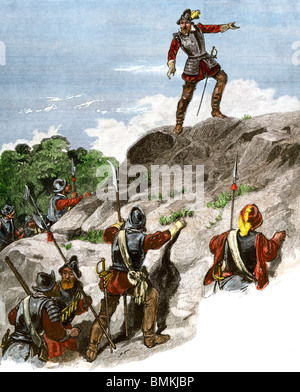 The discovery of the Pacific ocean in 1513 by Vasco Núñez de Balboa, c ...