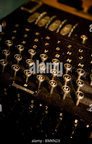 Enigma Machine. A German navy 4 wheel Enigma encryption machine. War ...