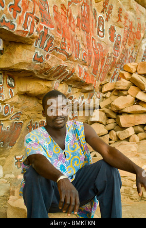 Mali, Dogon Country, Songo, wall paintings of the circumcision canopy ...
