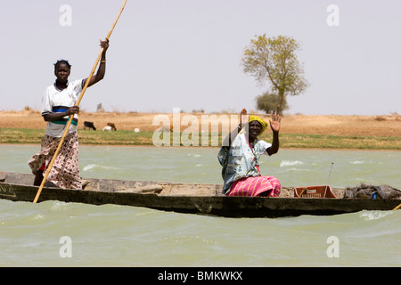 Mali, Lake D'Ebo. Fishing boats on Lake Debo - Niger River Stock Photo ...