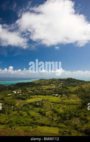 Mauritius, Rodrigues Island, South Rodrigues, view of lagoon and Ile ...