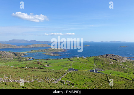 panoramic view of Ballinskelligs Bay, Atlantic Ocean, Ring of Kerry ...
