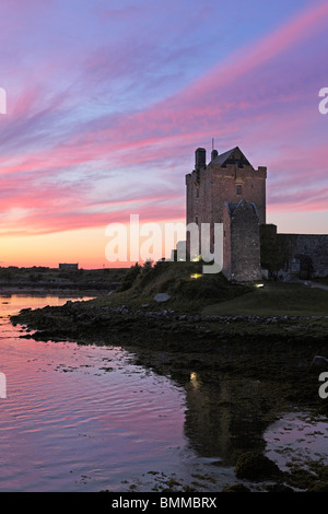 Illuminated Dunguaire castle at sunset County Galway Ireland Stock ...