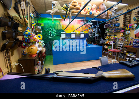Fairground shooting range prizes Stock Photo - Alamy