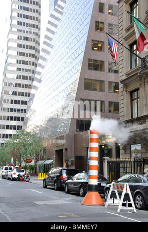 New York city steam vapor being vented through Consolidated Edison ...