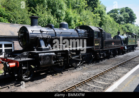 GWR Prairie Tank Engine 2-6-2 4566 and LMS Ivatt Class 2 2-6-0 46443 ...