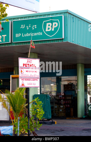 BP sign at gas station. BP is a British multinational oil and gas ...