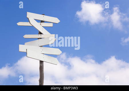 Blank direction signpost Stock Photo - Alamy