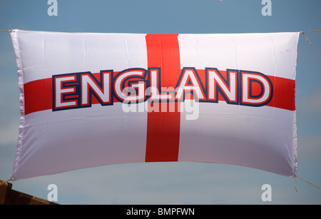 England fans with a flag blowing in the wind during the Rugby League ...