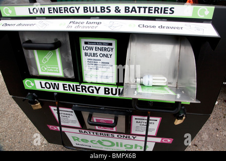 Low Energy Bulb Recycling Bin Stock Photo - Alamy
