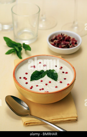 A closeup shot of a yellow cream soup Stock Photo - Alamy