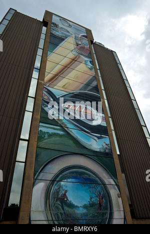 Stunning 1984 Robert Dafford automobile themed mural on former car park ...