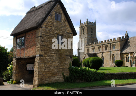 St Peter and St Paul Church Lych Gate in autumn. Long Compton ...