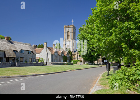 England Somerset Curry Rivel village green and parish church Stock ...
