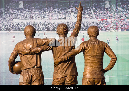 Statue of the Holy Trinity Bobby Charlton George Best and Dennis Law in ...