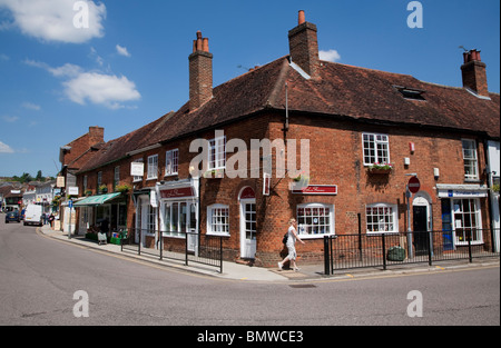 Shops and houses along Downing Street, Farnham Surrey Stock Photo - Alamy