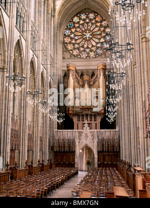 Lancing College Chapel rose window and organ Stock Photo - Alamy