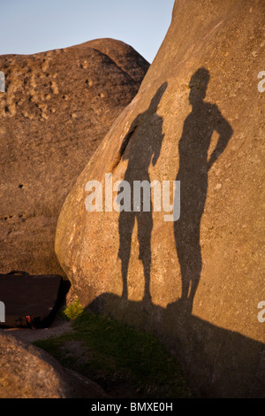 Climbers' shadows on a rock in Rocky Hill, California Stock Photo - Alamy