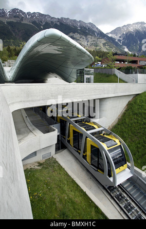 Innsbruck: Hungerburgbahn hybrid funicular railway, station Congress ...
