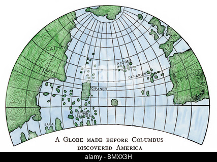 World Map Behaim 1492 Stock Photo - Alamy