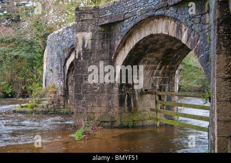 The Respryn Bridge over the River Fowey at Lanhydrock in Cornwall ...