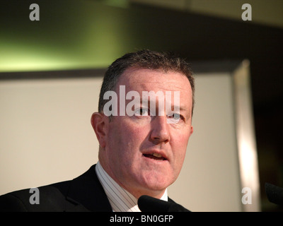 Sinn Fein MLA Conor Murphy speaking in the Grand Hall of Parliament ...