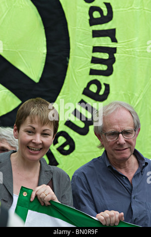 Carol Lucas MP and playwright Ken Loach at a London demonstration ...