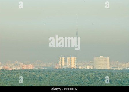 Smog above Moscow city. Russian Federation Stock Photo - Alamy