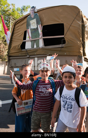 Gilad Shalit protest watch tent in Jerusalem on the morning of the ...