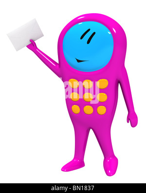 Three-dimensional model - a humanoid figure of the mobile phone with ...