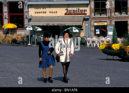 Belgians, Belgian people, Belgian, people, mother and daughter, walking ...