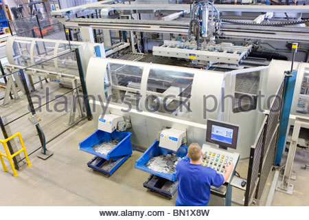 computer controlled automated manufacturing process, industrial robot ...