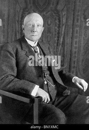 A portrait of John D. Rockefeller, the American industrialist, created ...