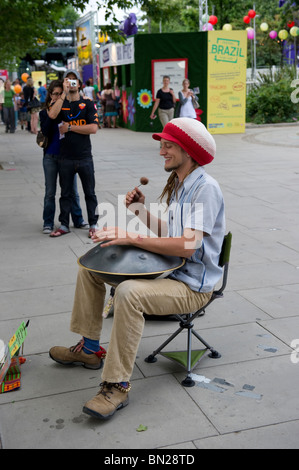 Daniel Waples plays a Hang, a Swiss designed instrument, on London's ...