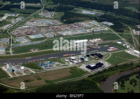 aerial view above Tulsa Port of Catoosa Oklahoma Stock Photo - Alamy
