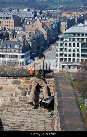 The Edinburgh Castle high walls Stock Photo - Alamy
