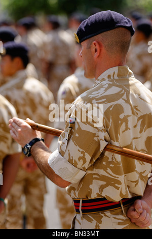The sergeant major of the Royal Military Academy Sandhurst conducts an ...