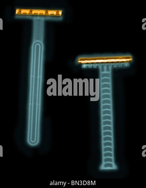 colorized x-ray of disposable razors Stock Photo - Alamy