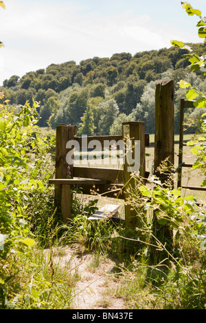 Wooden field stile Stock Photo - Alamy