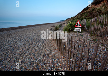 Dunwich beach,Suffolk,Britain. Coastal erosion. Last grave in Dunwich ...