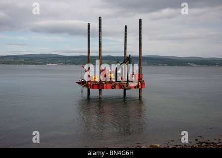 Four Legged Jack Up Rig Firth of Clyde Dunoon West Coast of Scotland ...
