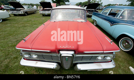 Red 1960s Ford Edsel at a car show in Chambly, Quebec, canada Stock ...